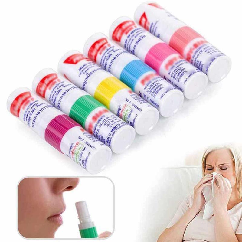 1PCS Thailand Mint Cylinder Nasal Inhaler Refresh Brain Anti Stuffy ...