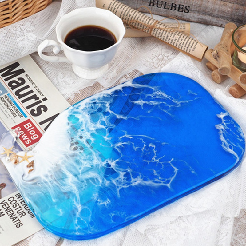 Resin Tray Mold Coaster Mould DIY Ocean Wave Crafts Silicone Molds Jewelry Making Crystal Epoxy ...