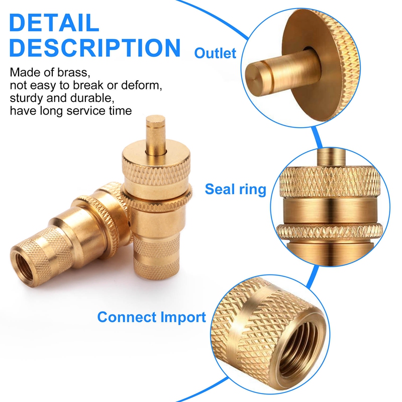 (UKYF) 4Pcs Offroad Brass Tire Venting Machine s Kit Automatic 6-30Psi ...