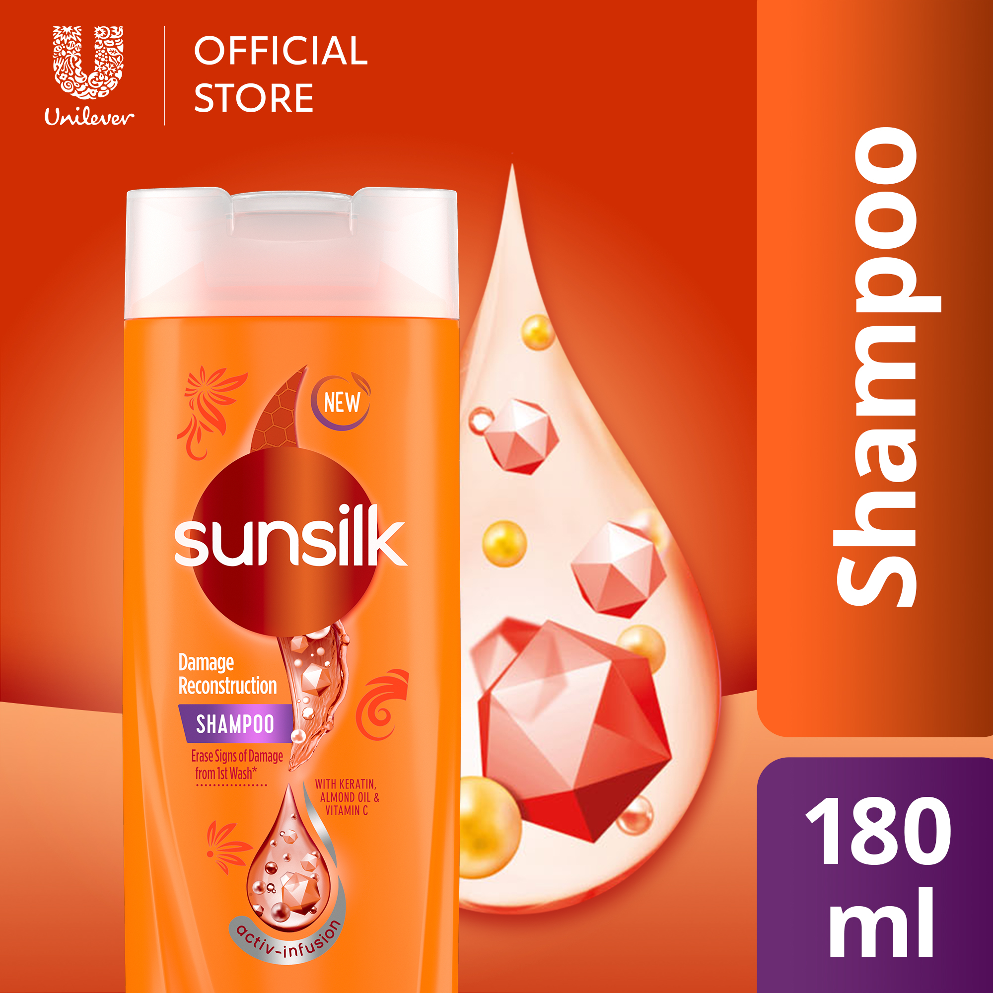 NEW Sunsilk Shampoo Damage Reconstruction 180ml | Lazada PH