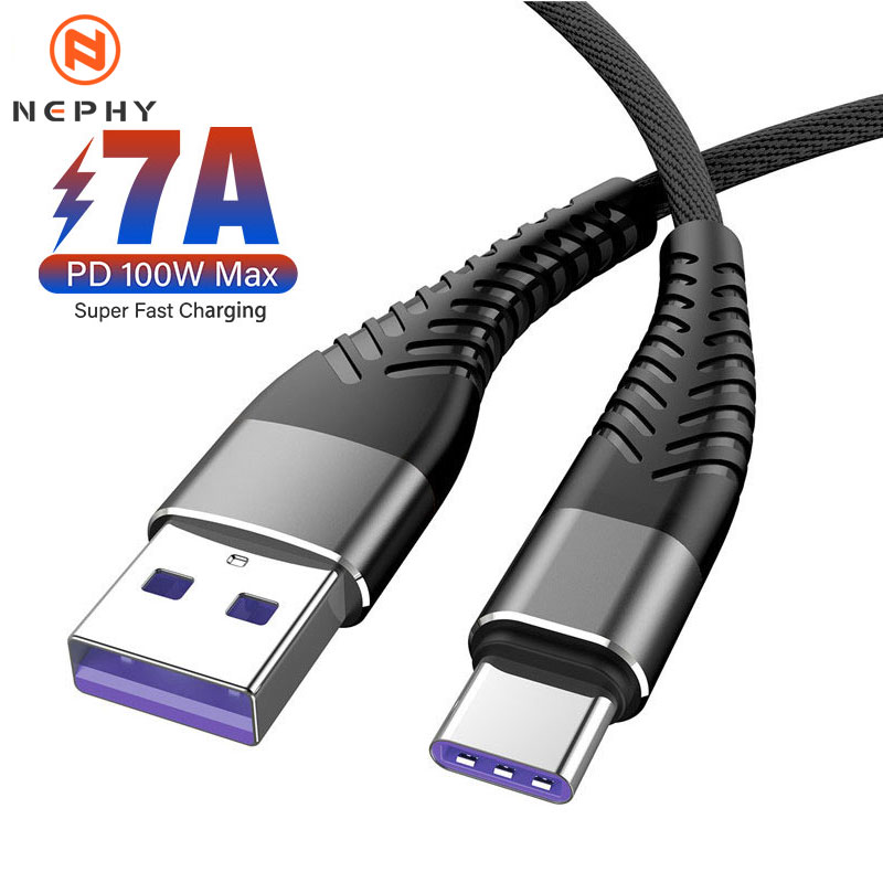 7A 100W Type C USB Cable Super-Fast Charge Cable for Huawei Mate 40 30 ...