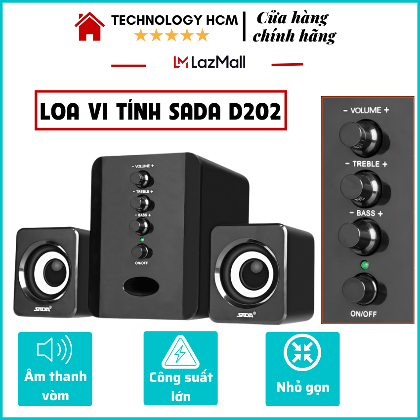Bộ Loa SADA D-202, Loa Máy Tính, Loa Vi Tính, Loa May Vi Tinh, Loa Để ...