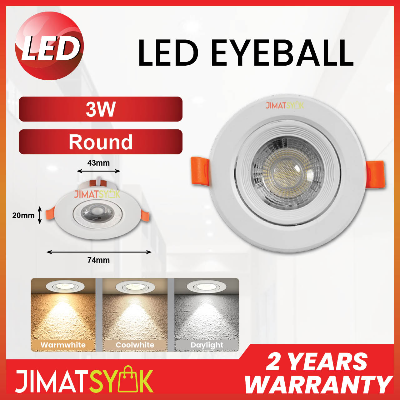 LED EYEBALL 3W 5W 7W 10W Round Square LED Downlight Spotlight LED ...