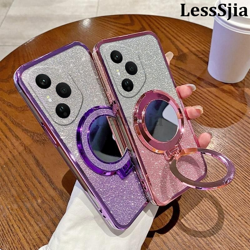 Phone cover Honor 400Pro Back case with Makeup Mirror Holder Stand ...