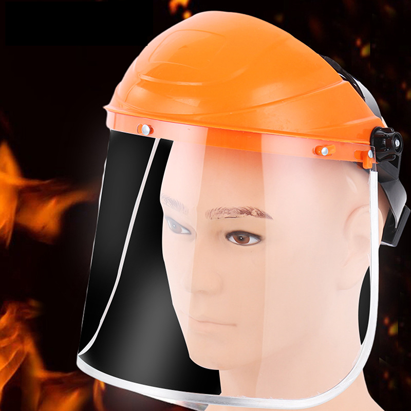 Transparent Full Face Shield Safety PC Head-mounted Eye Screen Hat Eye ...