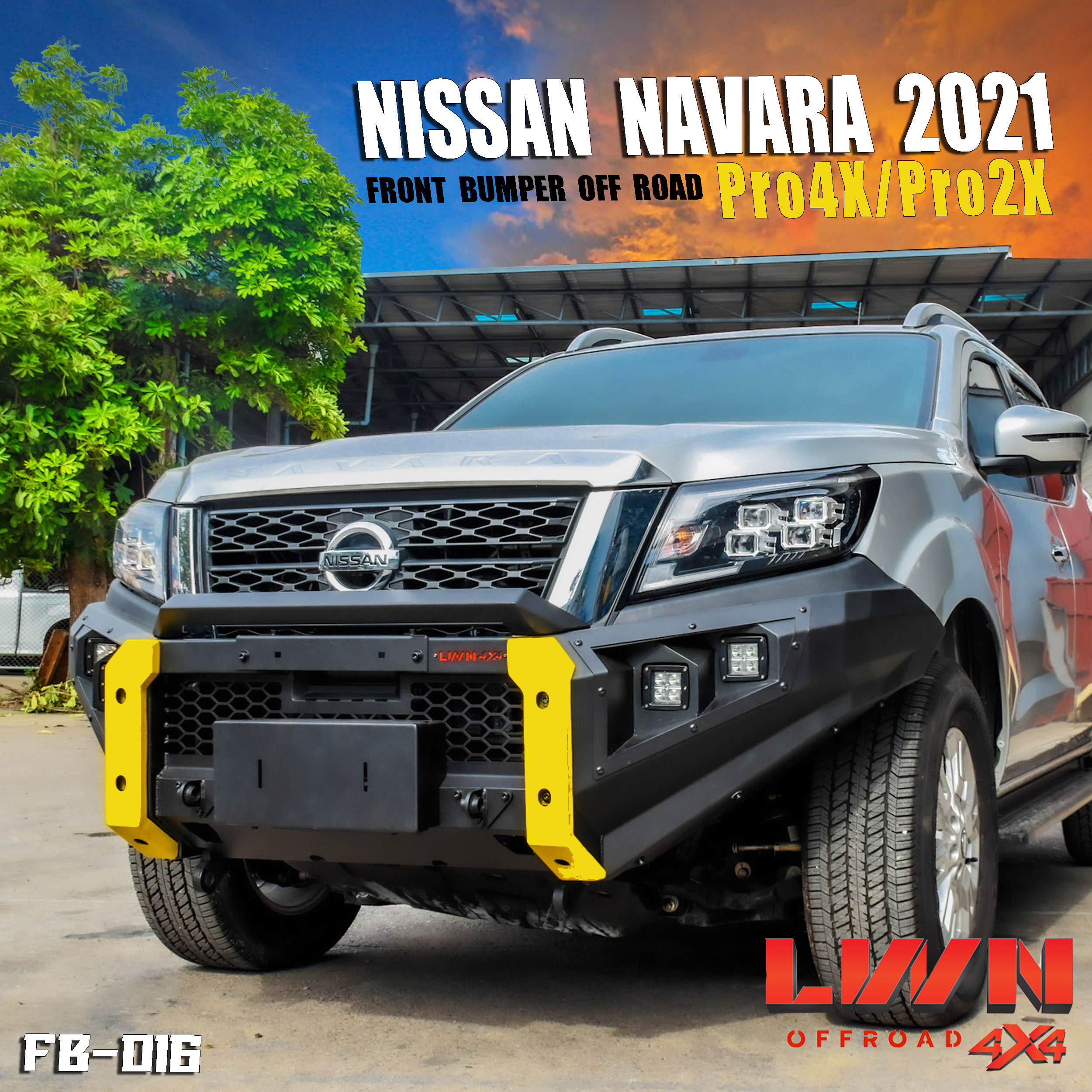 กันชนหน้าออฟโรดNissan Navara 2021 กันชนเหล็กดำ OFF ROAD BUMPER รุ่น FB ...