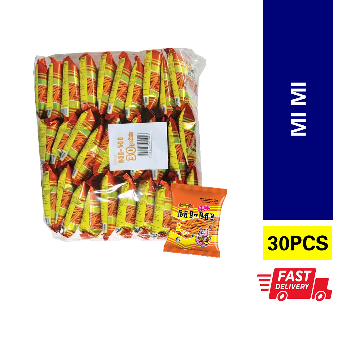 [30'S] Snek Ku Mi Mi Prawn Flavoured Snacks咪咪虾味条 (16g) MiMi Childhood ...