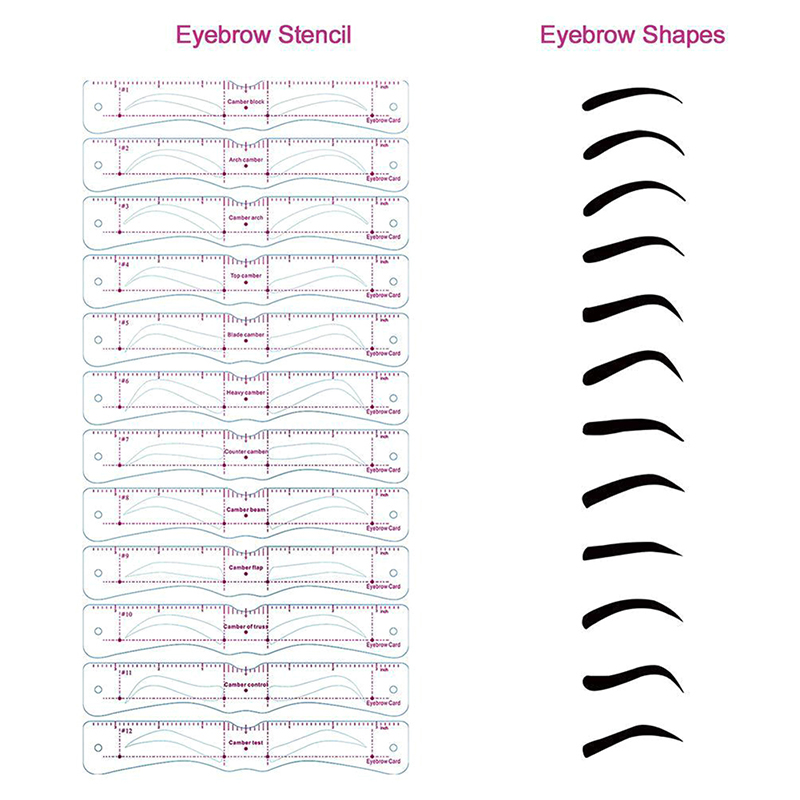 12 Pcs Reusable Eye Brow Drawing Guide Eyebrow Stencil Set Styling ...