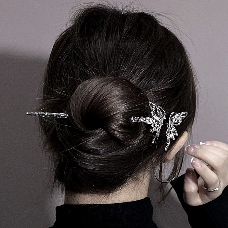 Punk Rose Flower Hair Sticks Hairpins for Women Vintage Pendant Sword ...