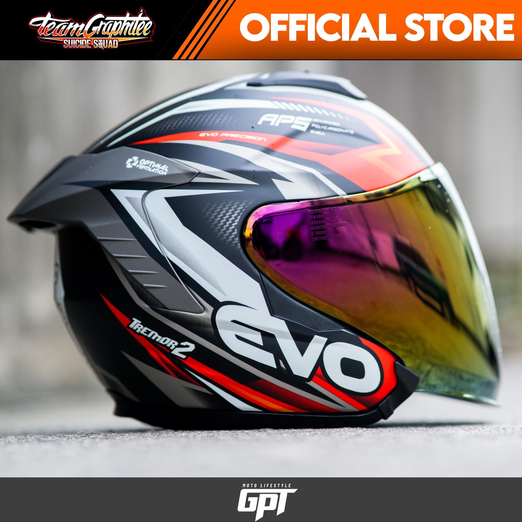 EVO HELMET Rx-5 Tremor 2 Half Face Dual Visor w/ Free Clear Lens ...