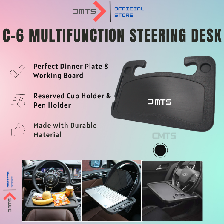 CMTS Multipurpose Car Dining Tray Steering Wheel Working Desk Dining ...