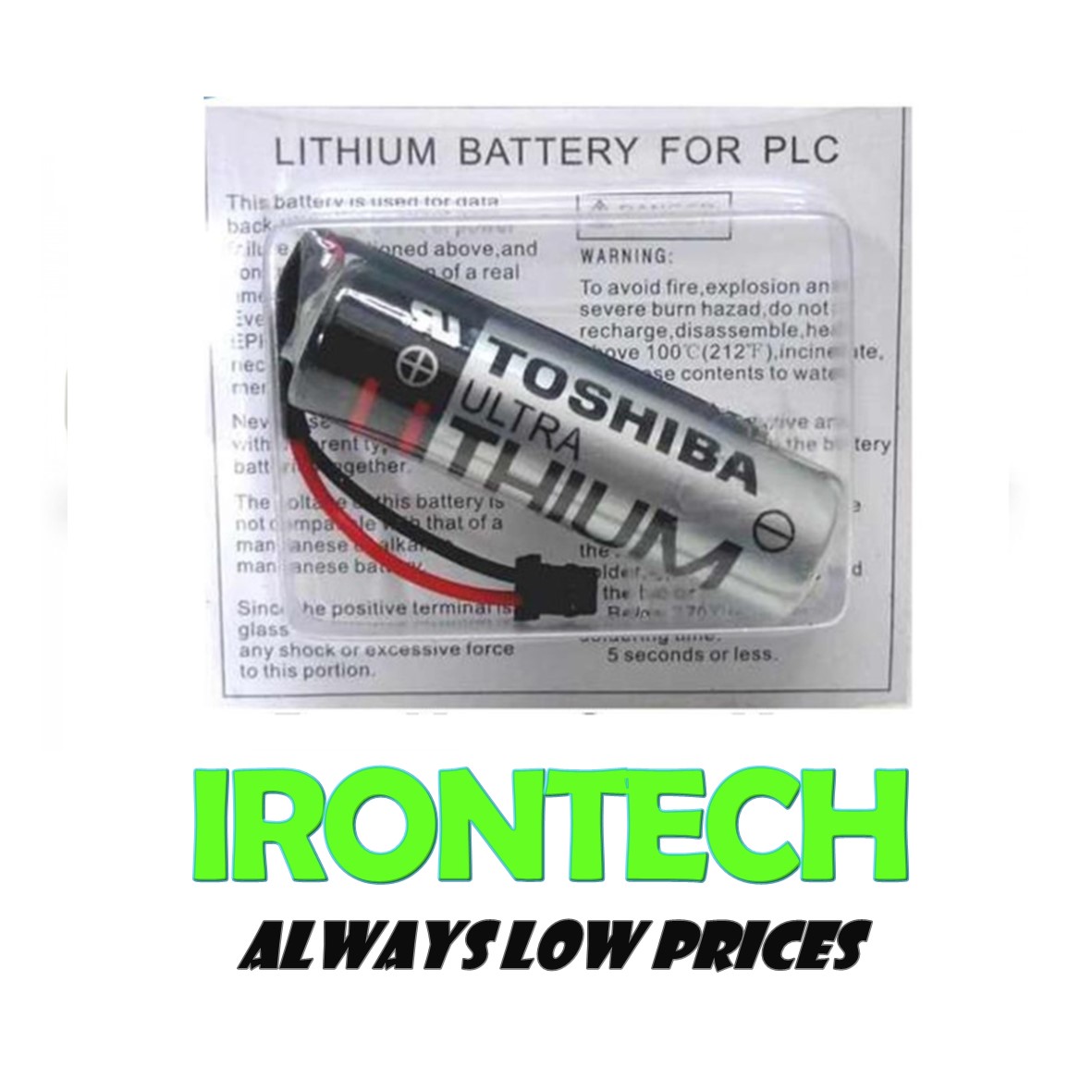 100% Original TOSHIBA ER6V 3.6V 2400mAh PLC Lithium Battery With Plug ...