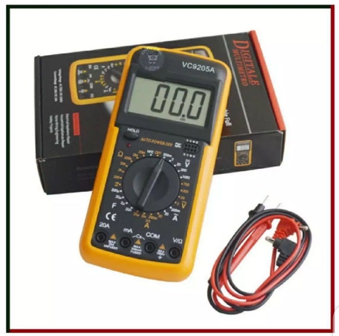 Digital Multimeter 9205A Volts Amps Resistors Ohms Transisor Tester ...