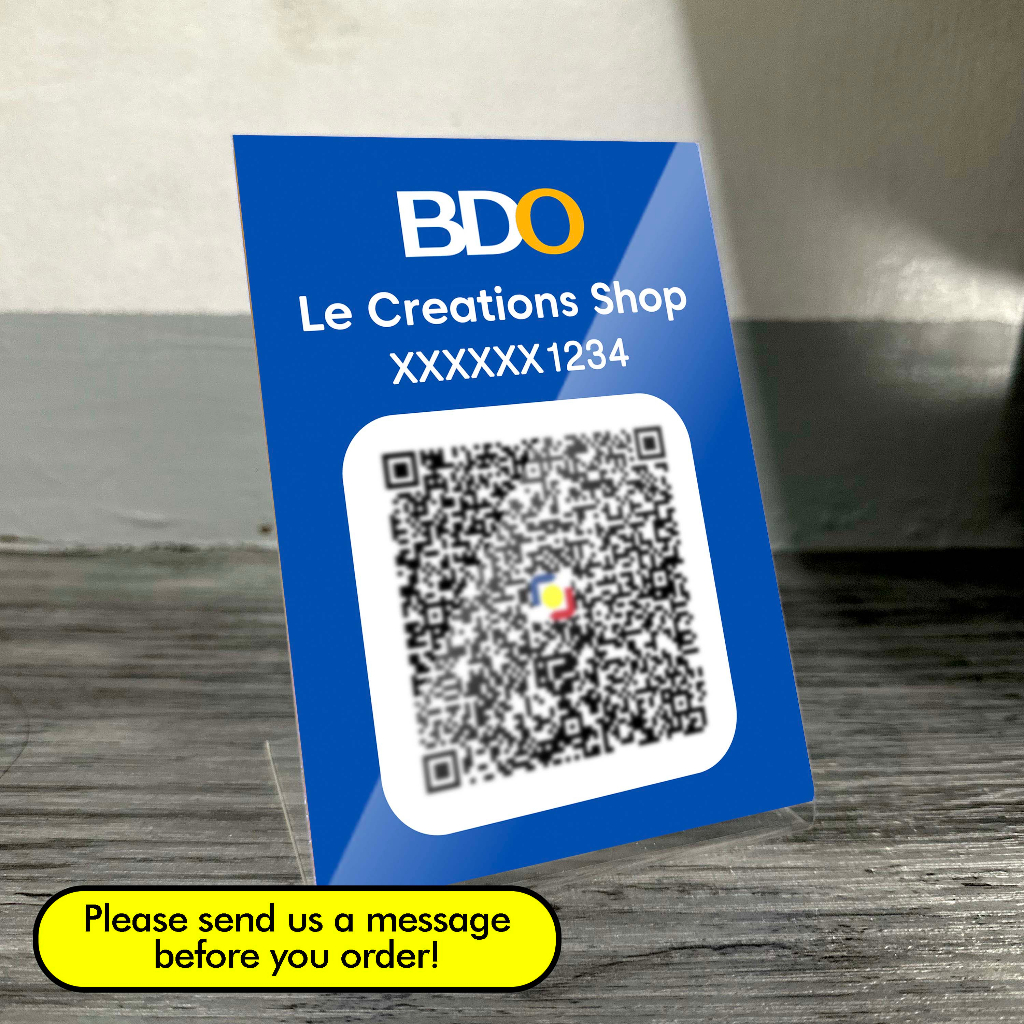 2024 GCash QR Standee Acrylic Waterproof Elegant Maya BPI BDO QR Code ...