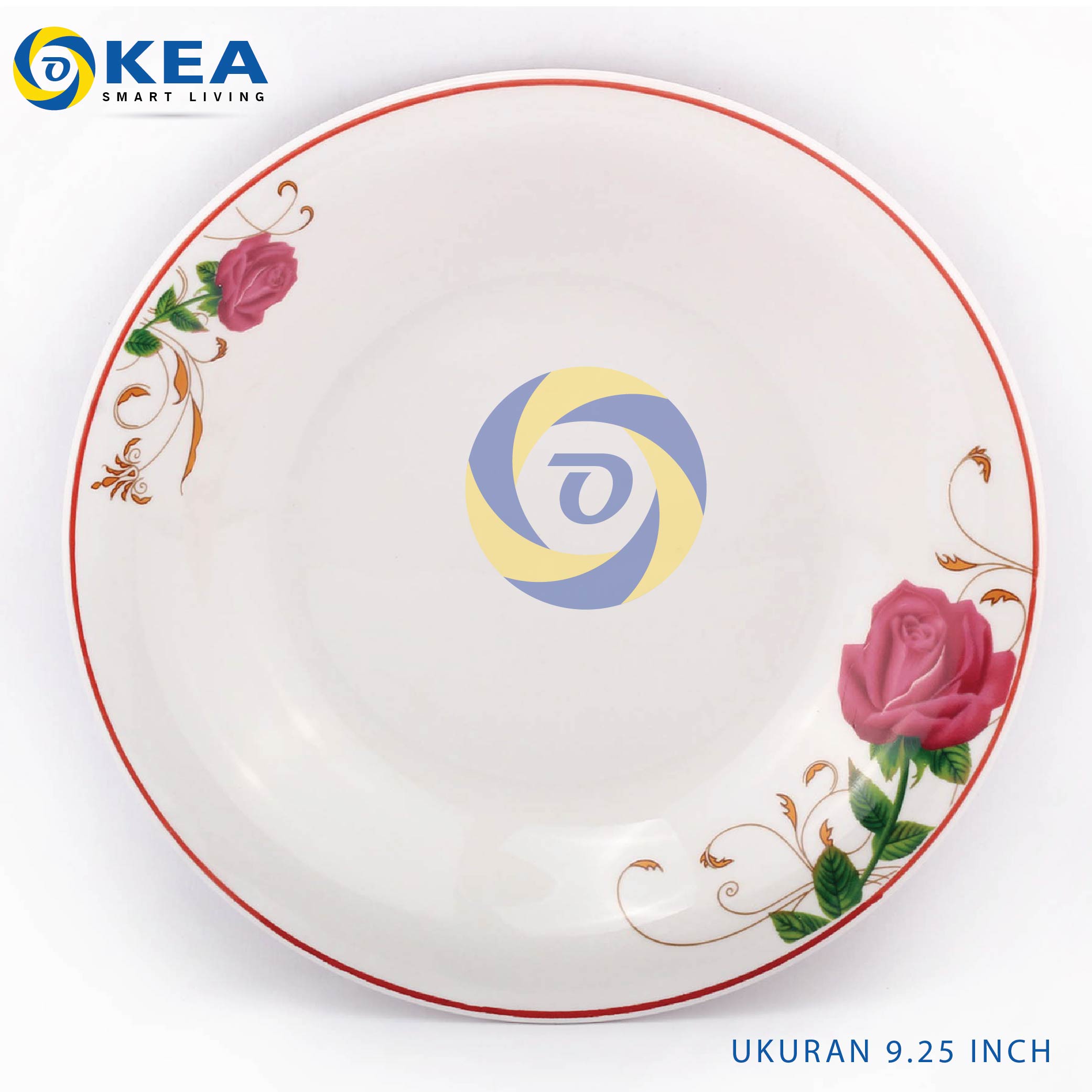 Piring Motif Keramik Piring Omega Rose - Piring Makan Besar Mahkota ...