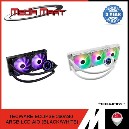 ECLIPSE LCD ARGB 240 / 360 AIO CPU LIQUID COOLER WITH OMNI ARGB PWM ...
