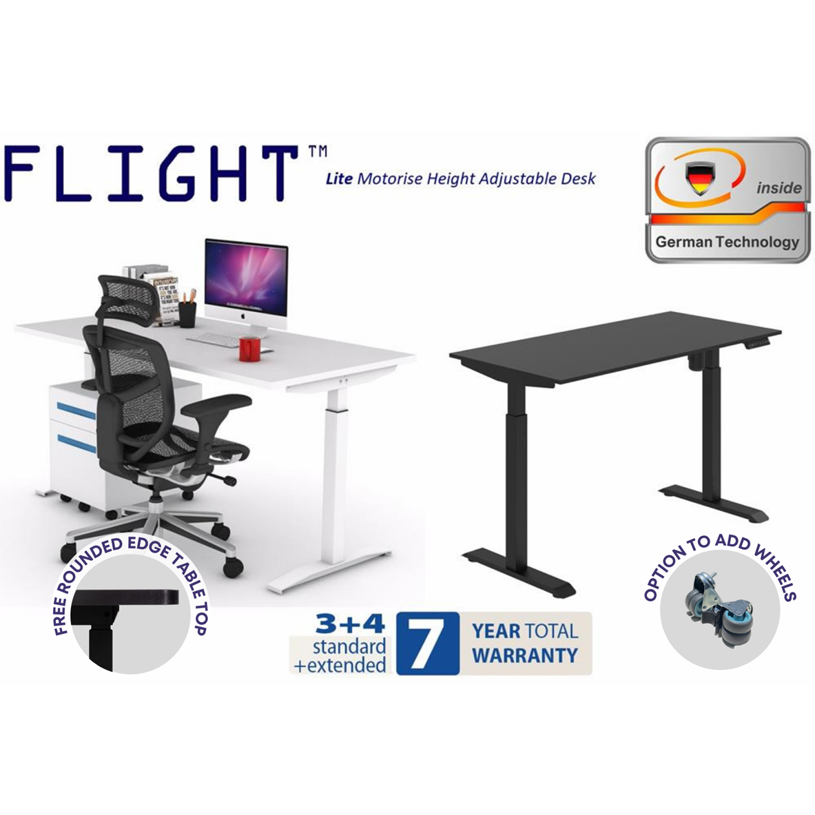 Flight™ LITE Motorize Height Adjustable Desk Sit Stand Table Standing ...