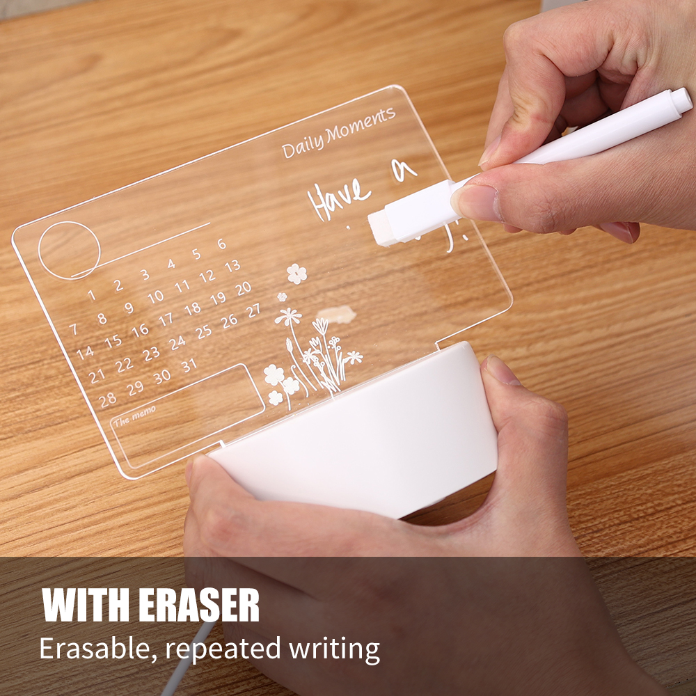 Creative Calendar Notepad Light USB LED Night Lamp Message Board Plan ...