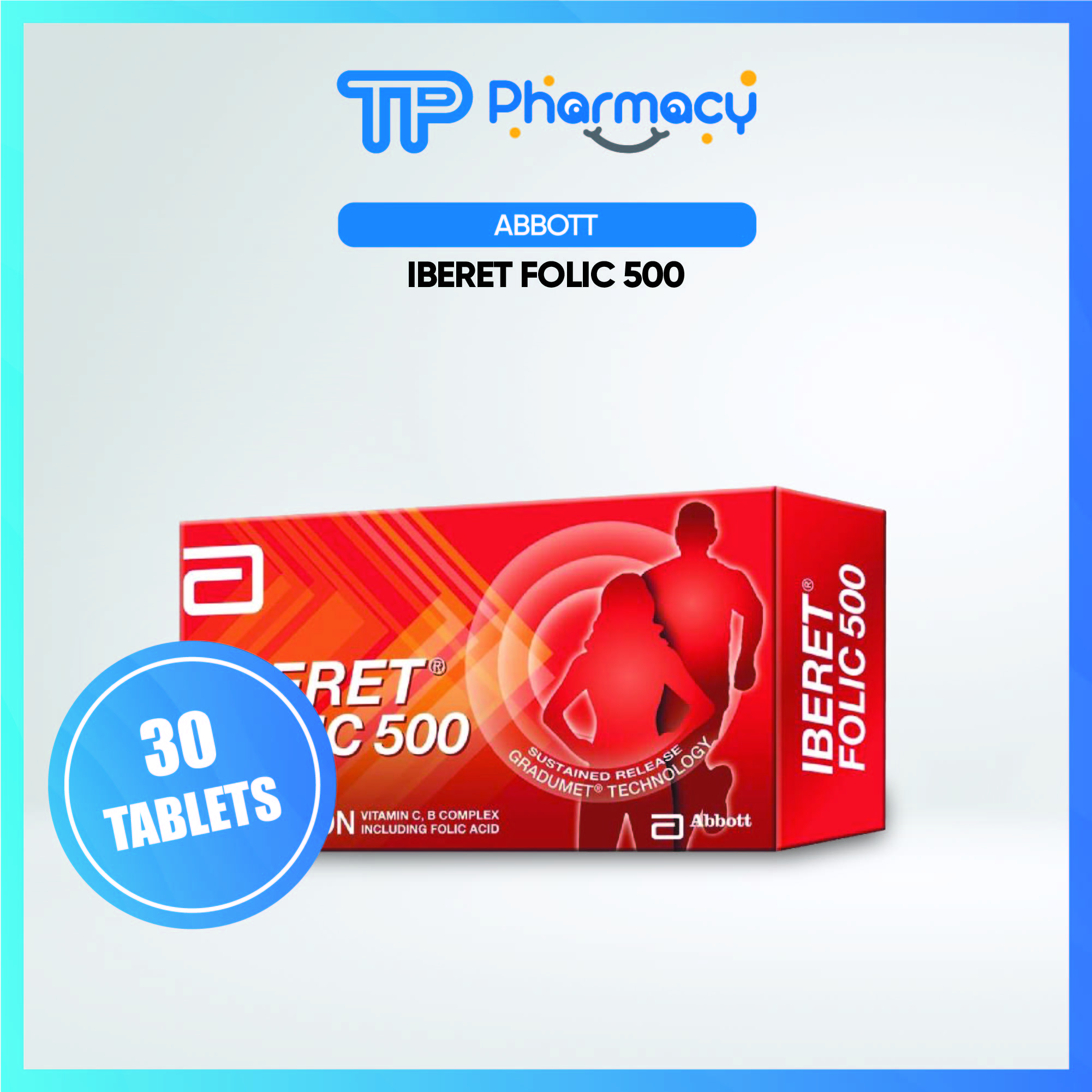 Abbott Iberet Folic 500 Iron Supplement for Pregnancy(30's) | Lazada