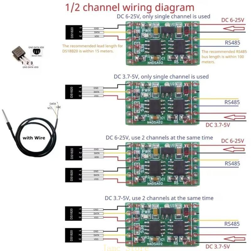 LX0B 2CH RS485 Modbus 5V 12V 24V RS485 Bus Cores Board Networking ...