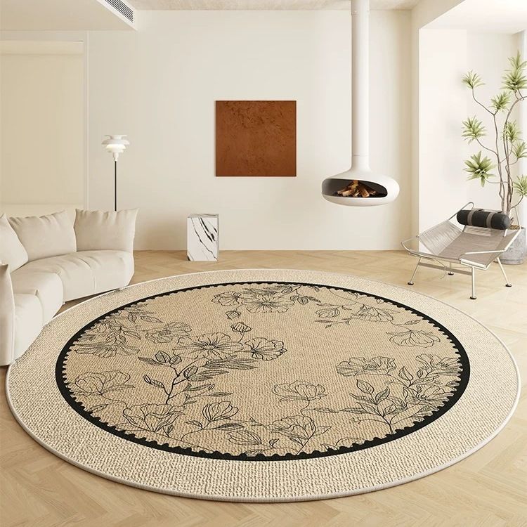 French Round Carpet Living Room Retro Mid-century Style Sofa Coffee ...