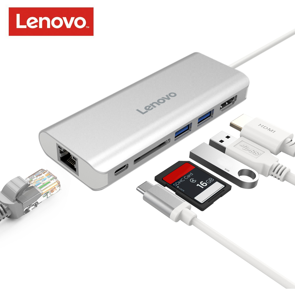 Lenovo C109 USB-C Hub, Aluminum Type C Adapter with HDMI-compatible ...