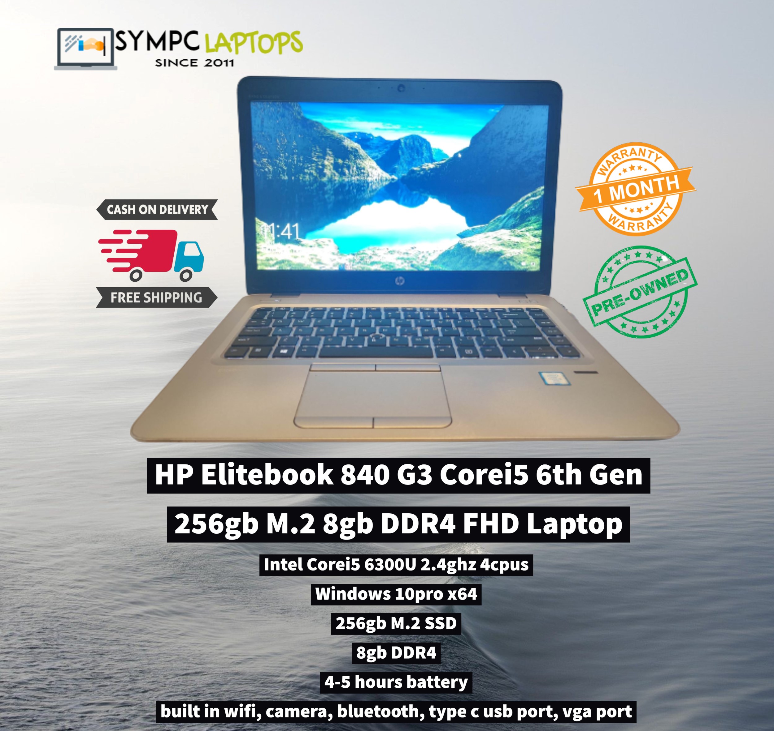 HP Elitebook 840 G3 Corei5 6th Gen 256gb M.2 1tera HDD 8gb DDR4 1080P ...