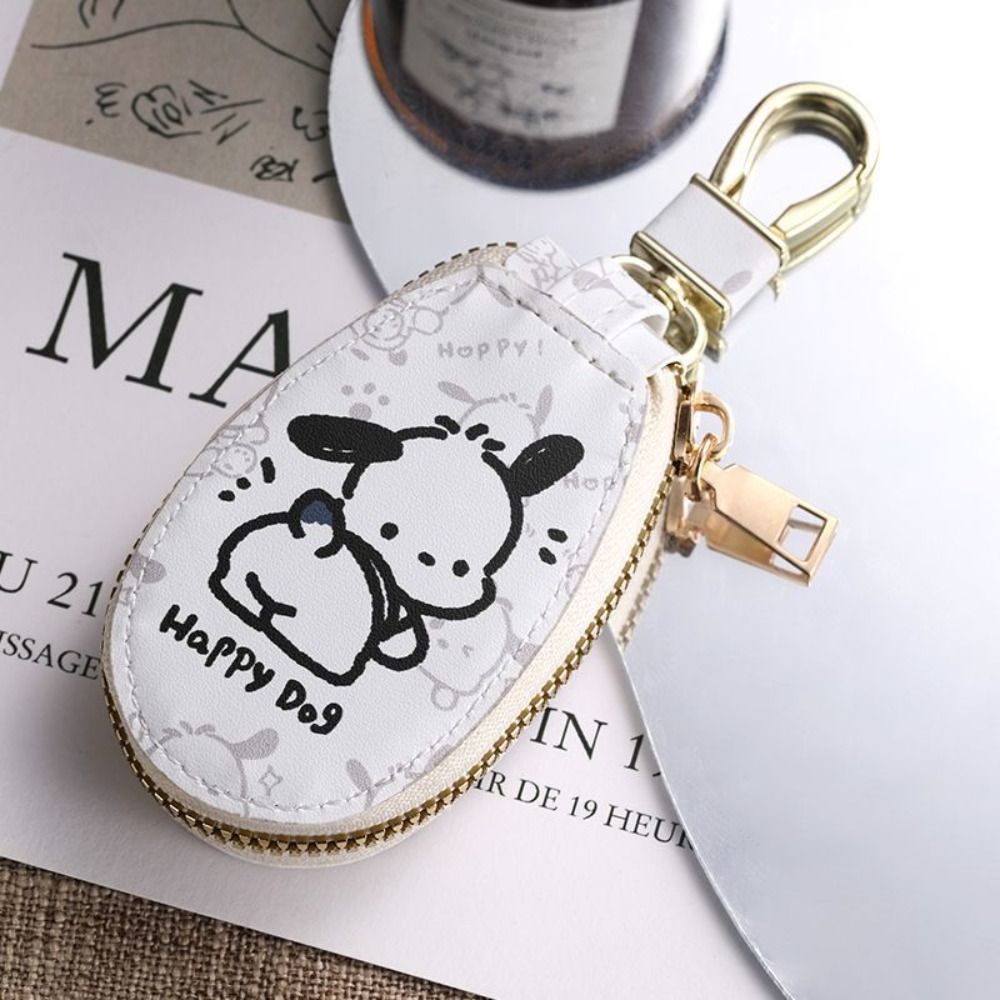 ADERESF PU Leather Car Key Case Cartoon Pochacco Winnie Key Protective ...