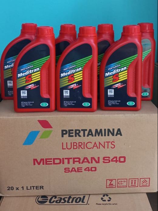 OLI Pertamina MEDITRAN S SAE-40 1 Liter HARGA 1 BOX / DUS | Lazada ...