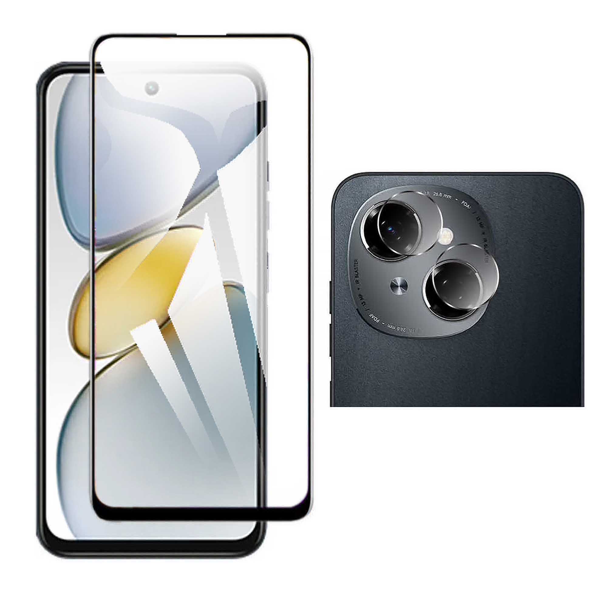 Tecno Spark Go 1 Full Curve 9D Tempered Glass Screen Protector Complete ...