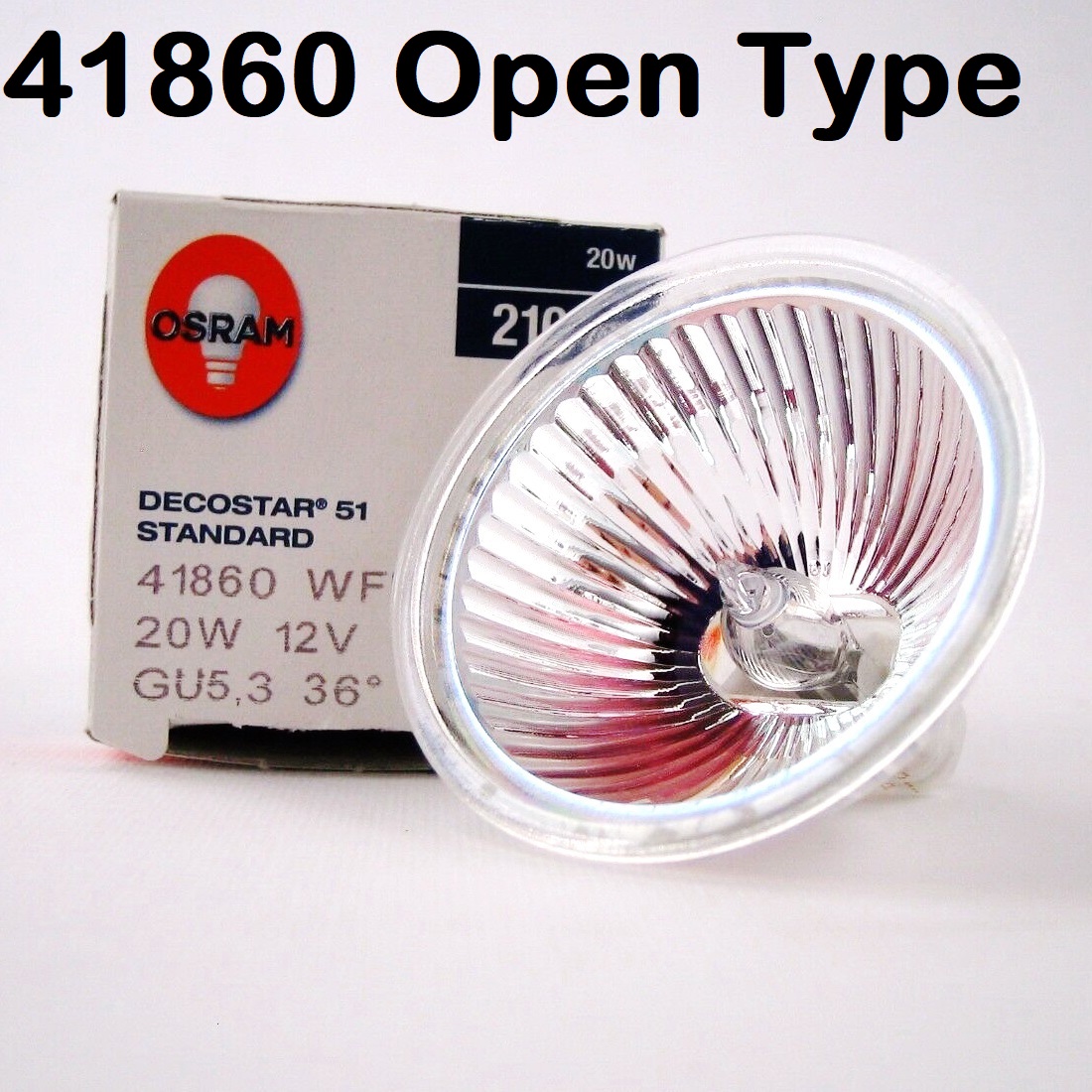 OSRAM Decostar 51 MR16 Halogen Bulb 51S GU5.3 12V 20W Germany Osram 41860 44860 WFL Dichroic ...