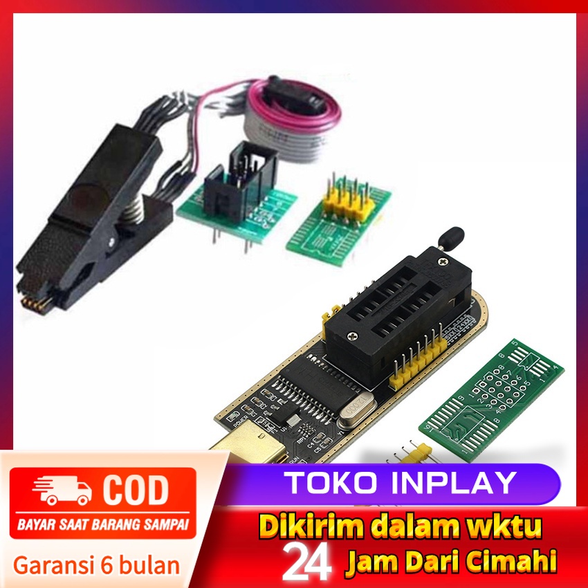 Paket komplit Alat Flash bios IC CH341 CH341A USB Programmer Flasher ...