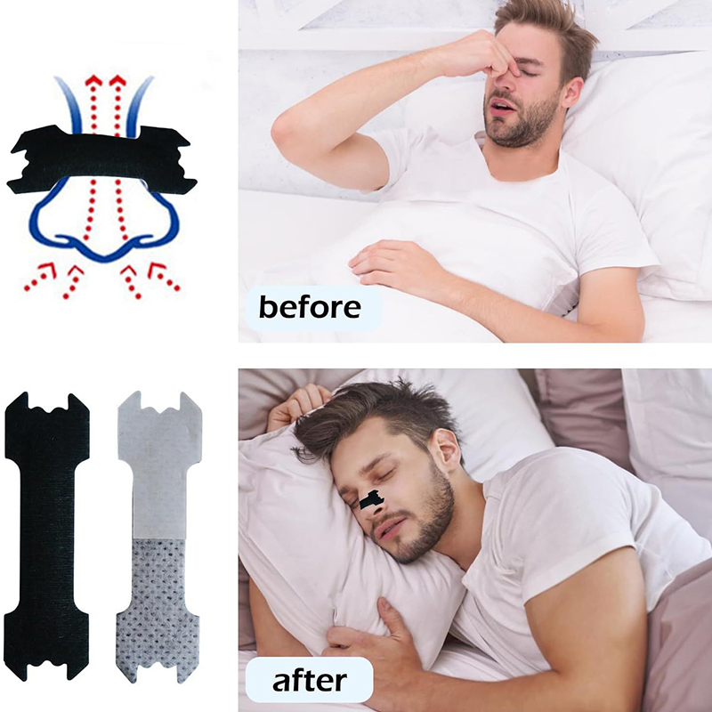 10Pcs Black Nasal Strips Anti-Snoring Sticker Better Easier Nose Breath ...