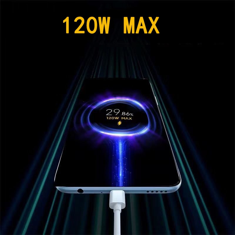 120W Charger Cable USB Type C 6A For Xiaomi Civi 11T Pro Redmi Note 11 ...