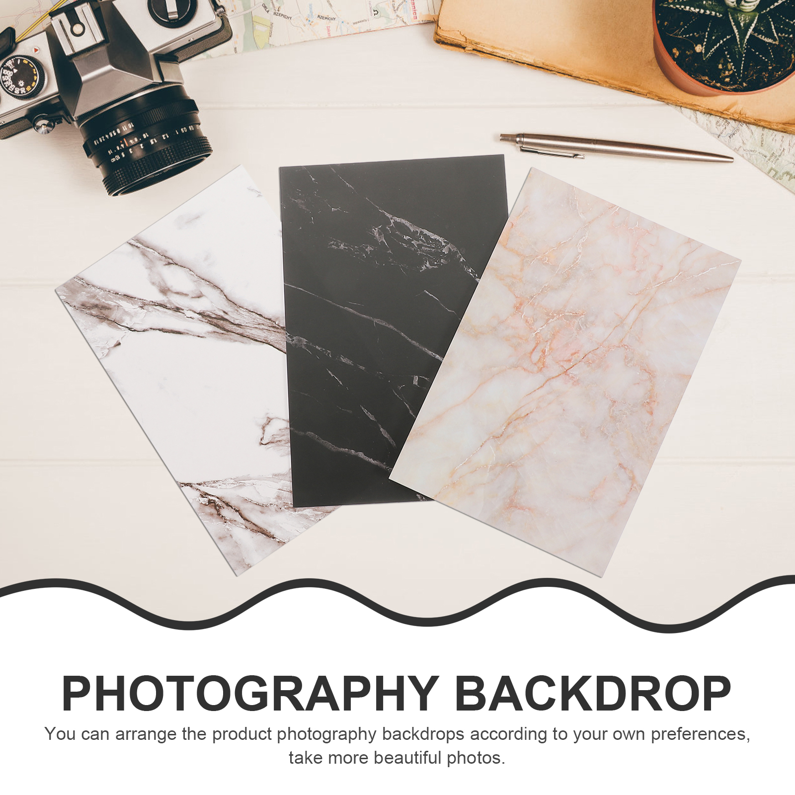 Background Paper Marbling Photography Makeup Products Backdrop Board ...