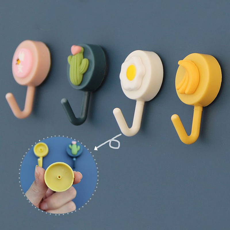 1pc Cute Wall Hooks Key Holder Door Hanging Plastic Self Adhesive Wall ...