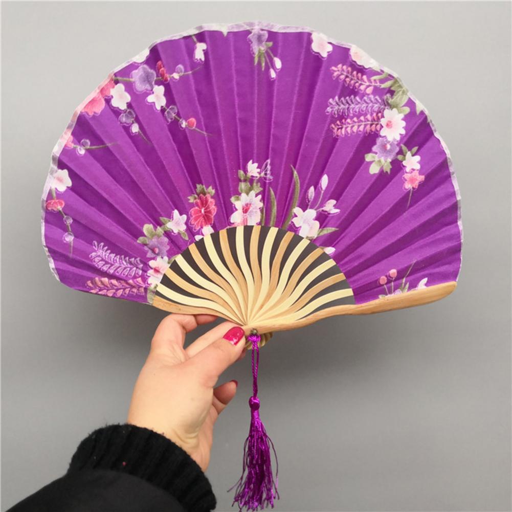 Japanese Style Hand Fan Vintage Style Floral Print Kimono Fan No Burr ...