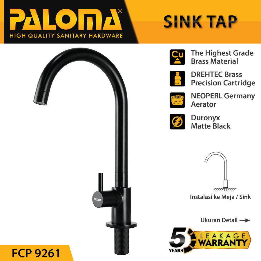 PALOMA FCP 9261 Keran Sink Angsa Cuci Piring Dapur Wastafel Kran Air ...