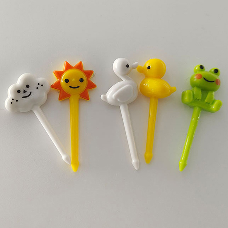 8pcs/set Cartoon Fruit Fork Picks Kids Snack Dessert Bento Sandwich ...