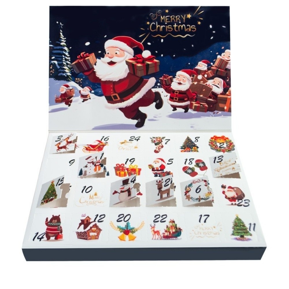 New 24 Grids Christmas Advent Calendar DIY Fillable Empty Gift Box ...