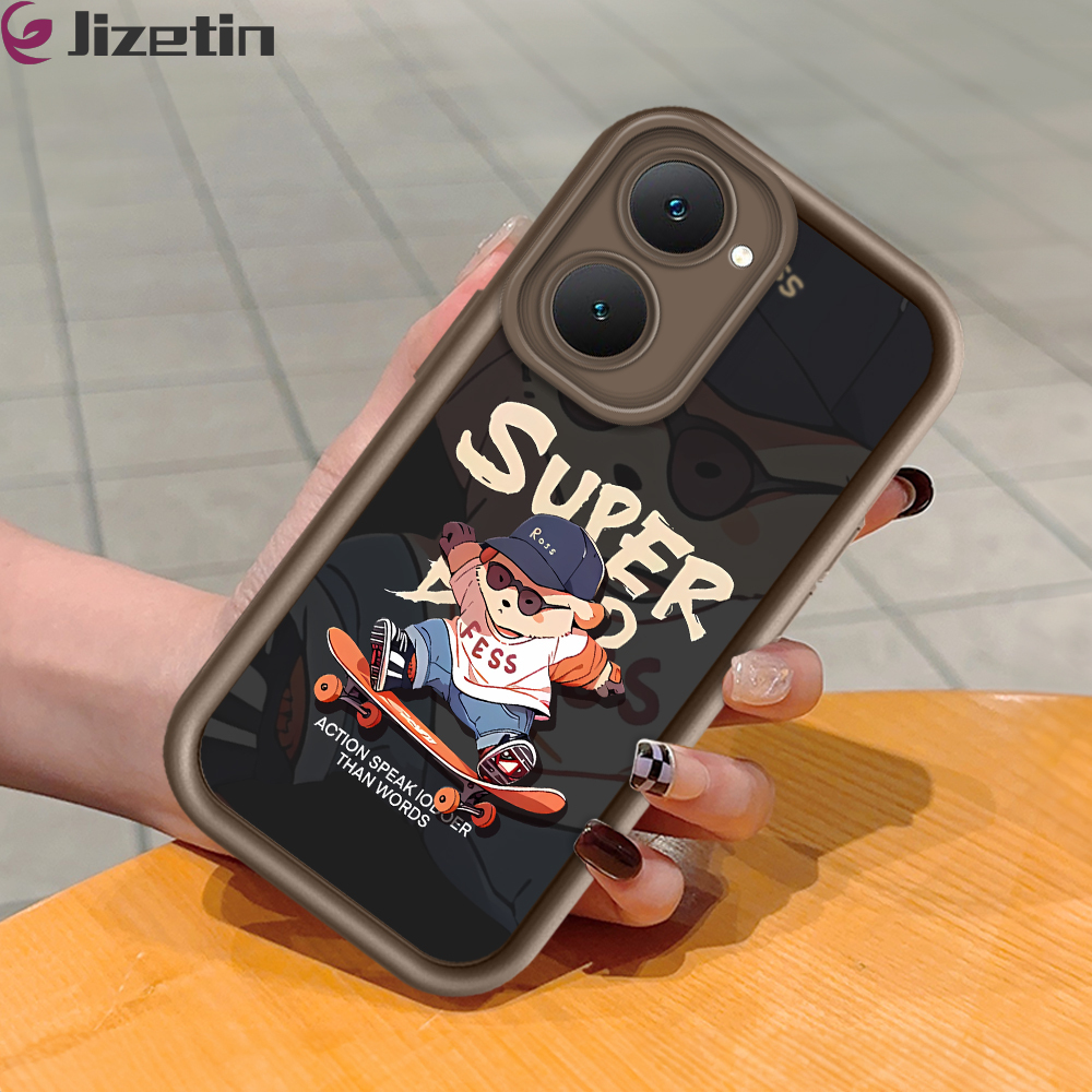 Jizetin for Vivo Y03 Y18 Y18e Back Cover Skate Board Ladder Camera Soft ...