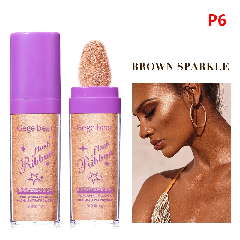 1Pc Face Body Diamond Highlight Gold Pink Glitter Highlighter Powder ...