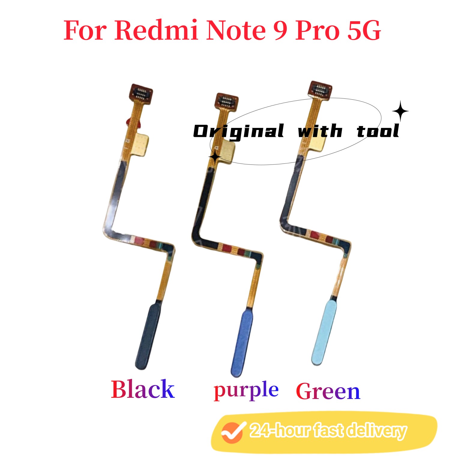 Flex Cable For Redmi Note 9Pro 4G 5G Flat Cable With Power Button Touch ...