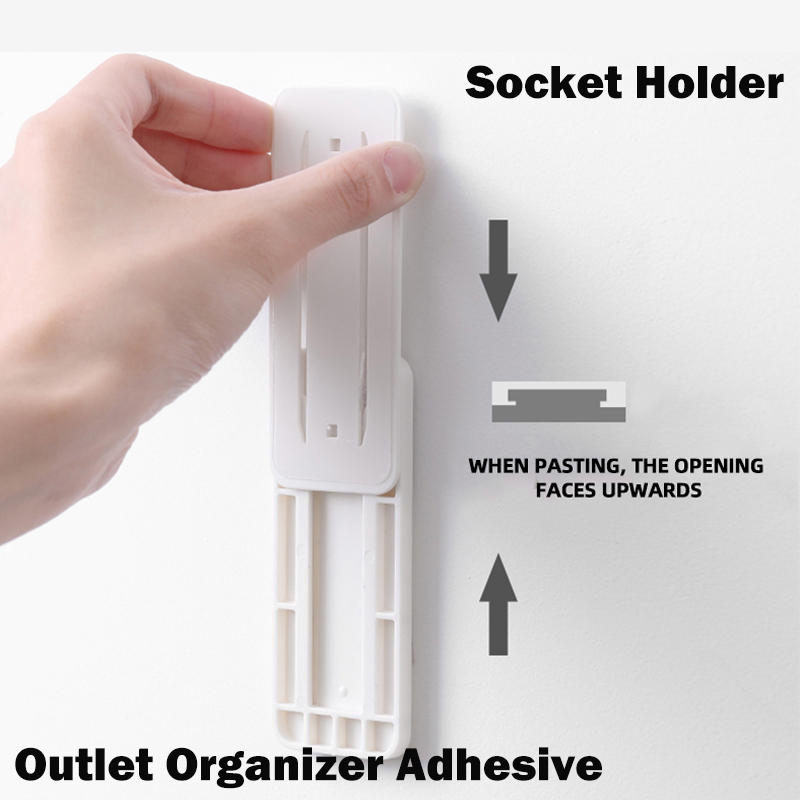 Socket Holder Outlet Organizer Adhesive Power Strip Sticker Extension ...