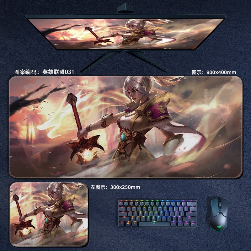 Game KDA LOL Large Mouse Pads Akali Lee Sin Arthorn Ahri Mousepad ...