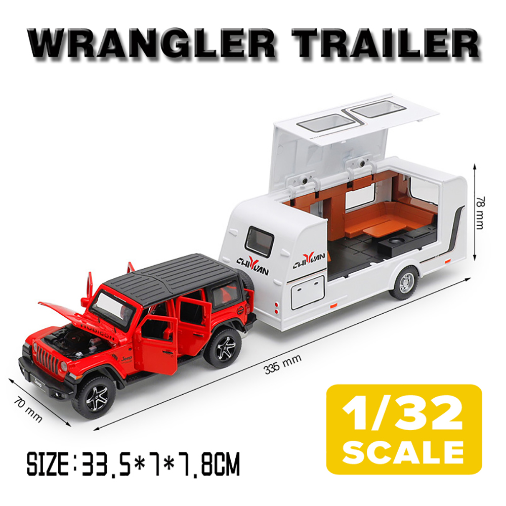 LEO 1:32 Jeep Wrangler Rubicon Caravan Metal Diecast Alloy Toy Car ...