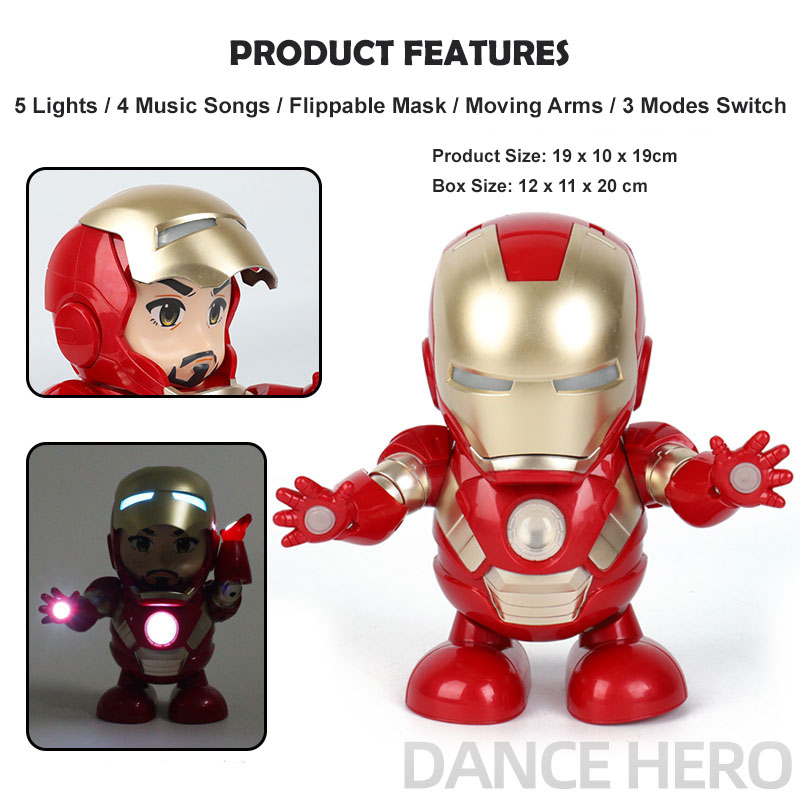 Dance Hero toy for kids, Dancing Robot with light and music, Iron Man ...