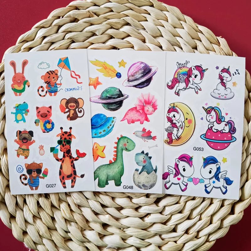 60PCS New Temporary Tattoo Sticker for Children Kids Waterproof Tattoos ...