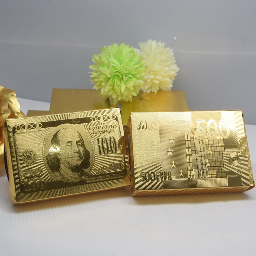 【The Timber Loft】Gold Foil Cards Waterproof Gilt Cards Texas Poker Gold ...