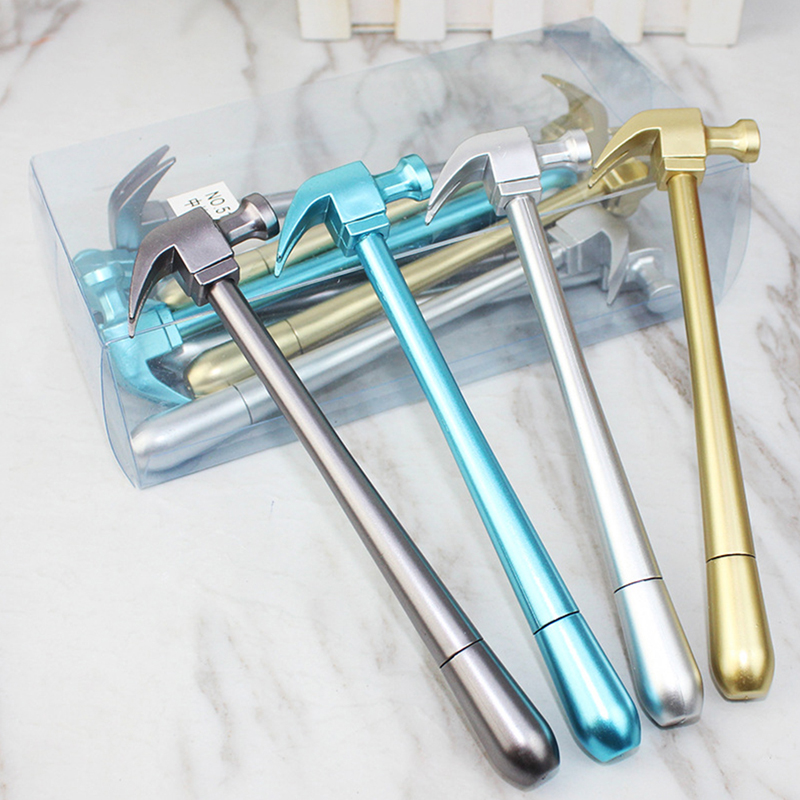 2Pcs Metallic Hammer Tool Stationery Creative Ballpoint Pen Hammer ...
